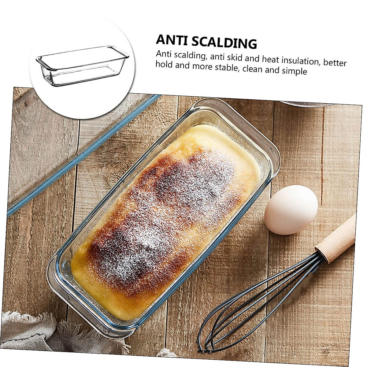 Cabilock Tempered Glass Plate Baking Pan Rectangular Cake Plate Glass Salad Dish Food Serving Plate Dishwasher Safe Easy to Clean