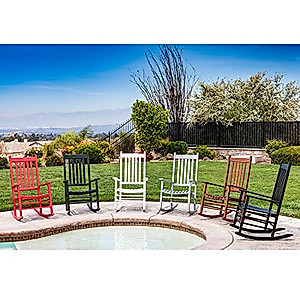 Shine Company Vermont Porch Rocker, High Back Wood Rocking Chair, Black