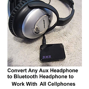 BMR A2DP 2in1 iPhone Bluetooth Music Receiver Adapter for 30 Pin Dock Headphone: Bose Sony Beats iHome Echo Alexa Motorcycle Car Stereo with 30 Pin Dock