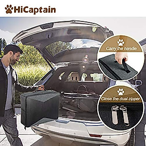 HiCaptain Portable Litter Box for Cats, Cat Travel Litter Box with Lid and Handle Standard Portable Collapsible Litter Carrier for Cat (M,Black/Gray)