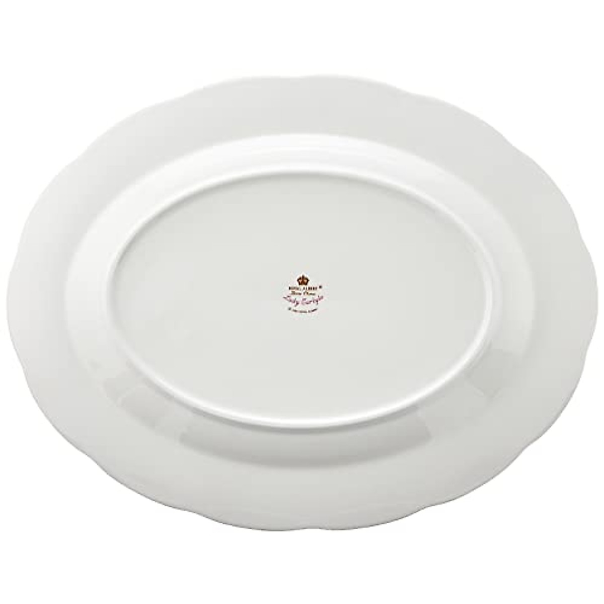 Royal Albert Lady Carlyle 13" Oval Platter, Mostly White with Multicolored Floral Print
