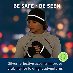 TrailHeads Womens Power Stretch Convertible Mittens,small/medium, Black