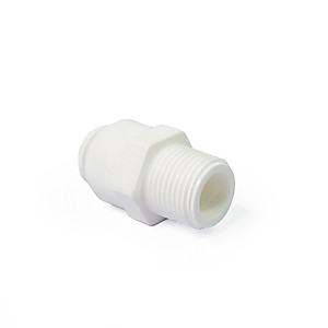 John Guest PP011224W Male Connector, 3/8" OD x 1/2" NPTF (Pack of 10)