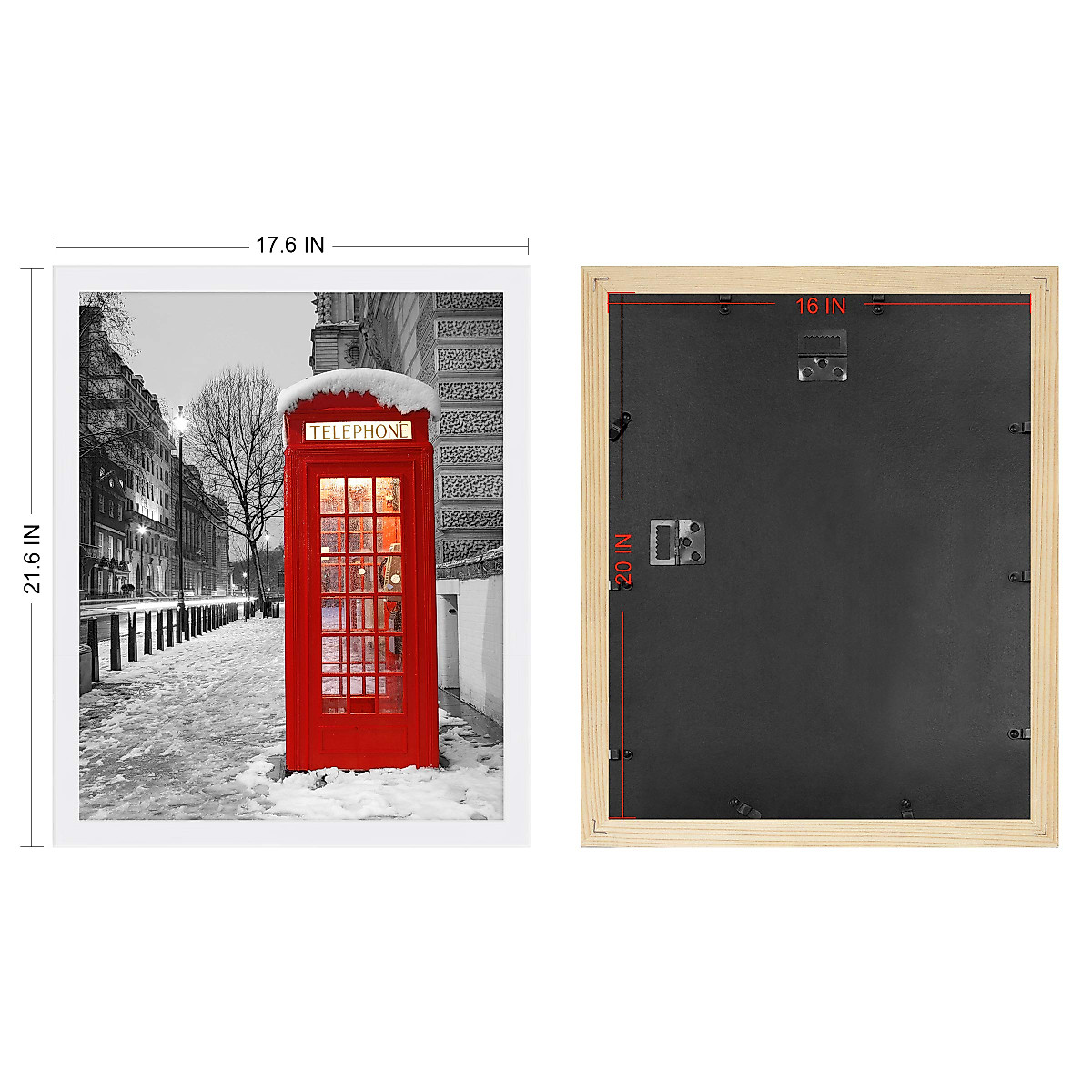 YMOND 16x20 Frame White - Wall Mounting Wooden Picture Frames 16x20 Set of 3, Decorate 16 by 20 Picture Frame for Wall