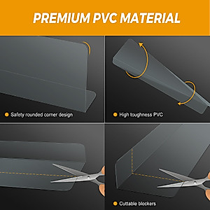 APOCAlLIS Transparent Toy Blocker for Under Furniture, Under Couch Blocker (4" H 16" L)，8 Pack Bed Blockers for Under Bed