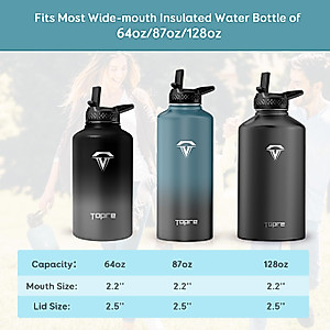 Water Bottle Lid, Topre Spout Lid BPA-free Leak proof Wide Mouth Easy Clean Replacement Cap for 64oz Insulated Water Bottle Accessories
