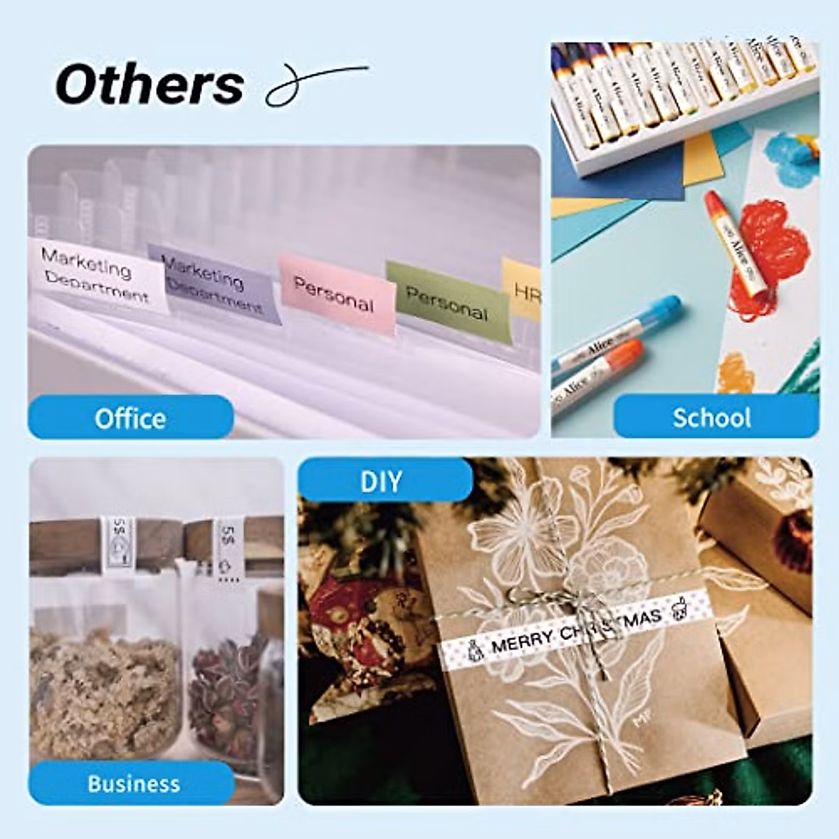 Makeid Label Maker Machine with Tape HD (300dpi), Portable Bluetooth L1 Label Printer Handheld Label Printer Custom Stickers with Multiple Templates for Home Office Organization Easy to Use