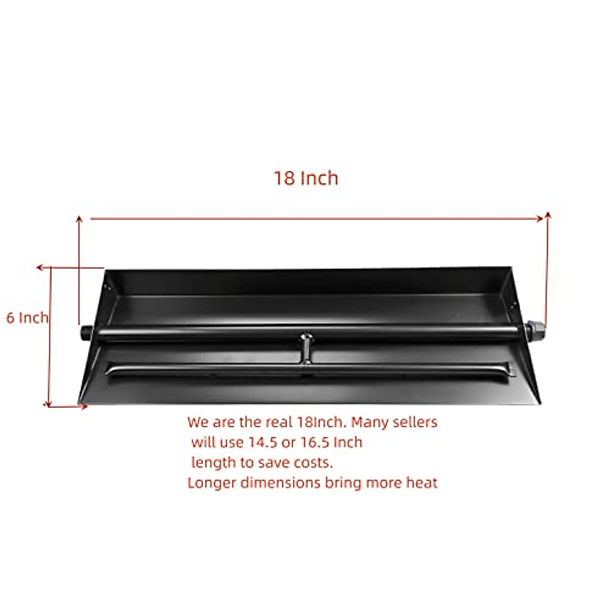 18"-24" Burner Pan for Gas Fireplace Gas Fireplace Burner Gas fire pits Gas Logs Propane Burner (18 Inch Two Pipe)