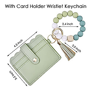 Case for Airpods 3rd Generation (2021), Filoto Cute Apple Airpod 3 Case Cover for Women Girls, Silicone Case with Wristlet Bracelet Keychain Credit Card Holder Purse Accessories (Cactus Green)