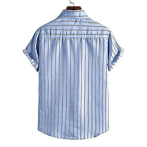Lastesso Mens Clothes Hawaiian Shirts Mens Short Sleeve Button up Shirts Mens Shirt Men Summer Shirts Blue M