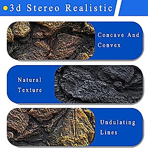 Hamiledyi Rock Terrarium Background Reptile Tank Backgrounds Snake Habitat Decoration Leopard Gecko 3D Wall Backdrop Aquarium DéCor Backgrounds for Lizards Bearded Dragons Tortoises Tree Frogs