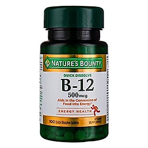 Nature's Bounty Vitamin B-12 500 Mcg, 100 Count