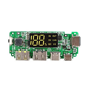 Acxico 1Pcs Dual USB Micro Type-C Flash USB Power Bank DIY Charger Module for Battery