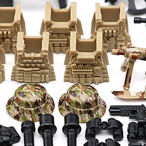 Feleph Weapons Pack Military Toy Set Building Blocks Model for Soldier Figures, Army Equipment Gear Kit Pieces and Parts Accessories Compatible with Major Brand