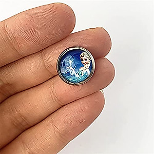 Princess Sticker Earrings Stud, Cosplay Metal Earrings, Gifts for Women, Men