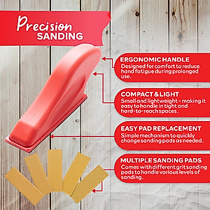 XFasten Micro Sander Kit 3.5” x 1” Mini Detail Sander Sandpaper Kit 80 120 180 240 400 Grit 100 PCS Sand Paper for Wood Furniture, Mini Sander Kit, Finger Sander, Small Sander for Small Projects