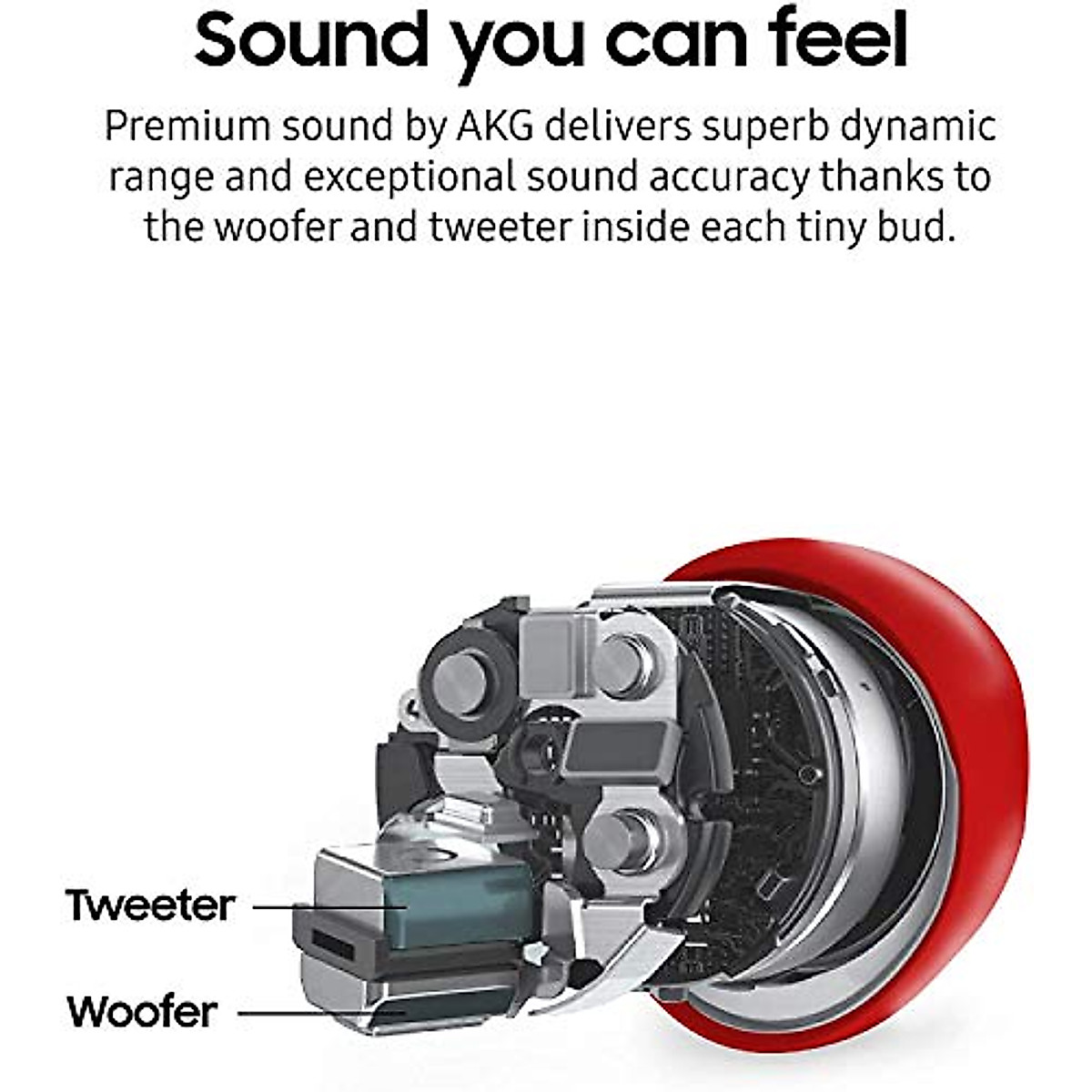 UrbanX Earbuds Plus, True Wireless Earbuds w/Noise Isolation (Wireless Charging Case Included), Red