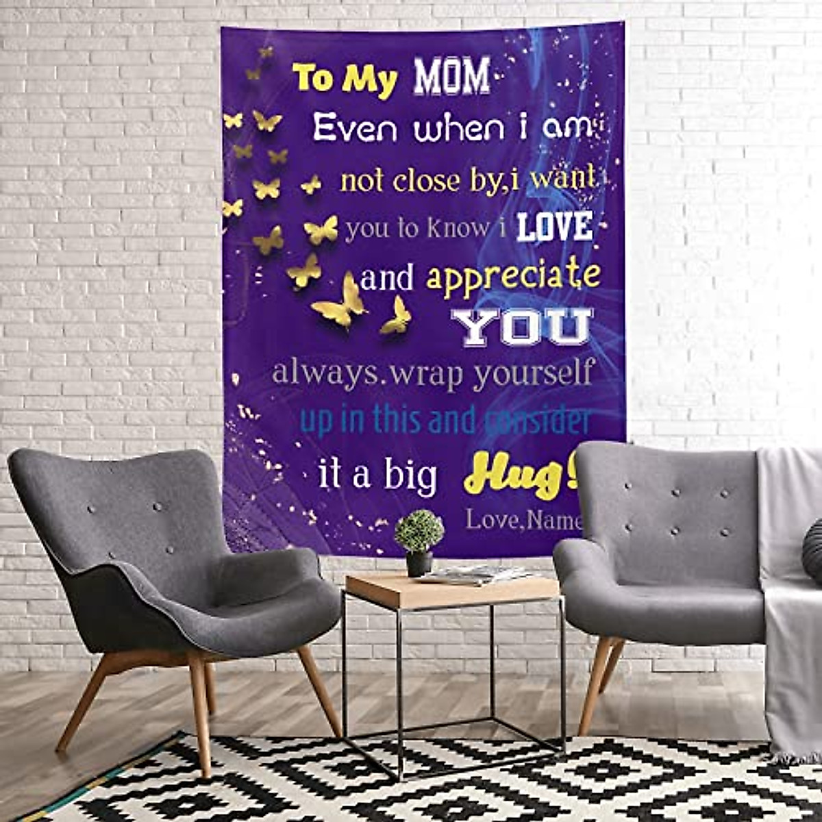 Personalized Name Blanket for Mom Dad Daughter Son, Custom Throw Blanket with Name to My Mom Gift for Mother Day,Father's Day,Birthday,Christmas,Wedding Gift 60"x80"