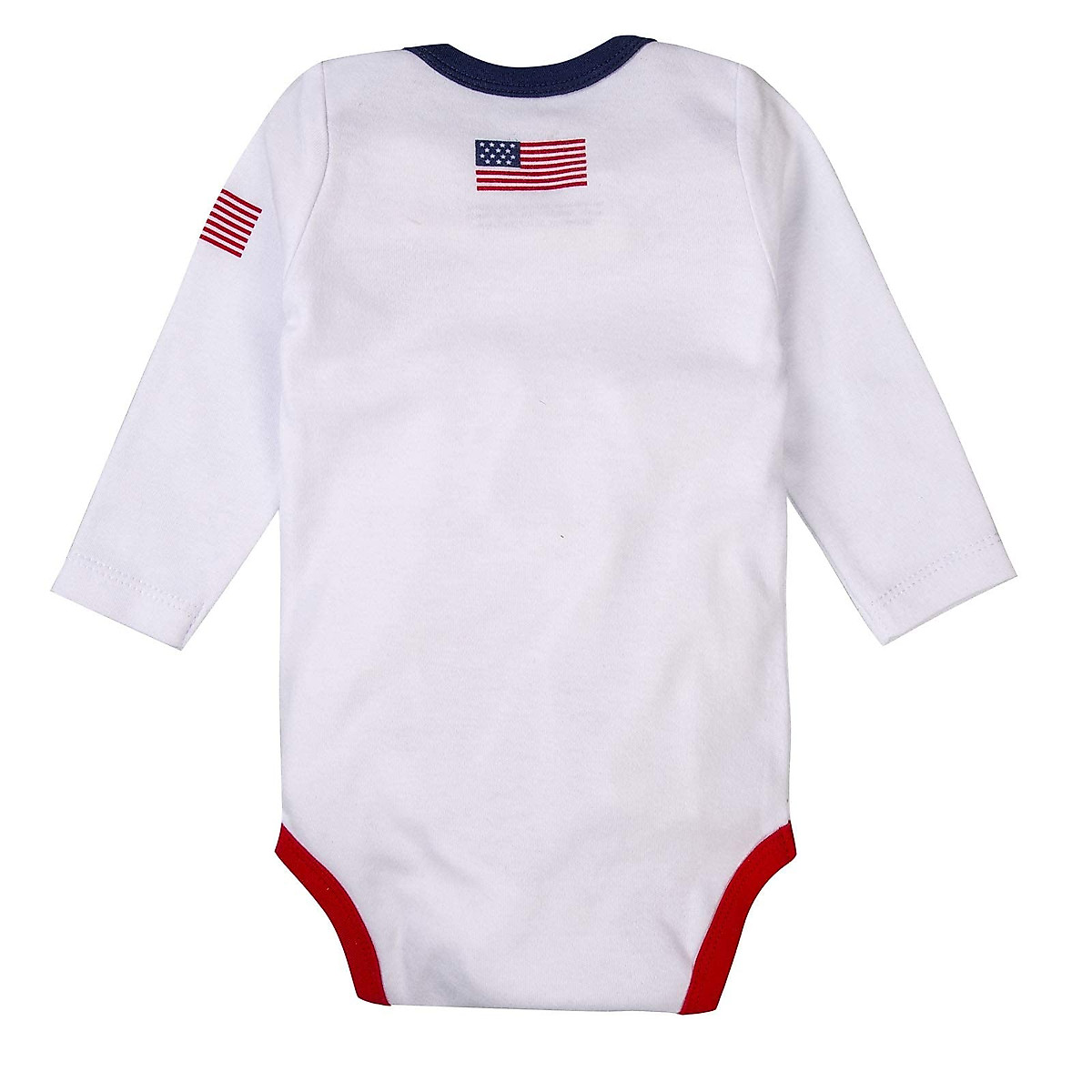 BKD Newborn Baby Boy Girls Clothes Unique Soccer Onesie Bodysuit US Soccer Baby Outfit L&S Sleeve Soccer Infant Creeper (USA-WBL, 6-12 Months)