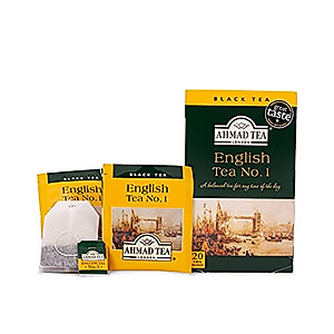 Ahmad Tea English Tea No.1 Teabags, Black Tea, 20 ct (Pack of 1) - Caffeinated & Sugar-Free