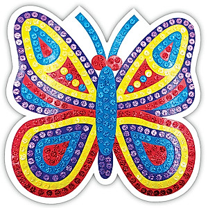 ToyKraftt Toddler Butterfly Art and Craft Kit for 3 to 5 Year Olds, Peel and Stick Pictures, Gifts for Boys Girls - Sequin Pictures Butterflies
