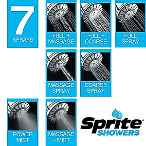 Sprite Showers Pure 7-Setting Filtered 1.75GPM Showerhead in Chrome (AE7E-CM-R)