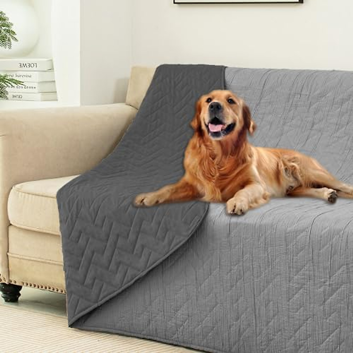 Ameritex 100% Waterproof Dog Bed Blankets Double Sided Dog Couch Cover Knurling Pattern pet Bed Cover Reversible Furniture Couch Sofa Car for Puppy Kids
