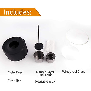 BRIAN & DANY Tabletop Fire Pit, Mini Portable Table Top Firepit Bowl, Ethanol Tabletop Fireplace for Indoor & Outdoor, Black