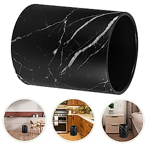 HOLIDYOYO Marble Trash Can Round 12L Garbage Bin Double Layer Waste Basket Container for Kitchen Bathroom Home Office Hotel Black, 27.00X23.50X23.50CM, E489HDP4206BQY13L2A4