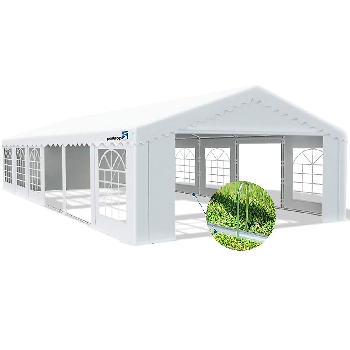 PEAKTOP OUTDOOR 20'X40' Party Tent Heavy Duty Wedding Tent Outdoor Gazebo Event Shelter Canopy with Carry Bags