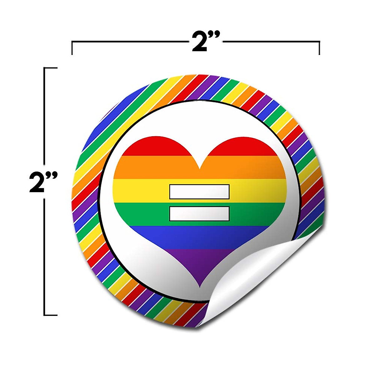 Love Wins LBGTQ Equality Pride Acceptance & Appreciation Thank You Sticker Labels, 40 2" Party Circle Stickers by AmandaCreation, Also Great for Envelope Seals & Gift Bags