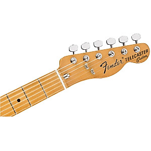 Fender Vintera 70s Custom Telecaster Electric Guitar, with 2-Year Warranty, Black, Maple Fingerboard