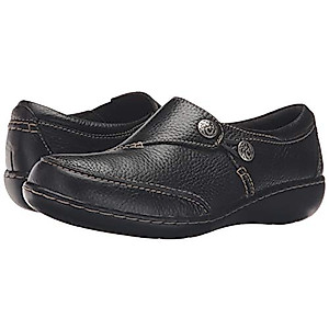 Clarks Women's Ashland Lane Q Slip-On Loafer, Black, 9 M US