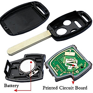 BESTHA 2 Key Fob Replacement KR55WK49308 for Honda Accord 2008 2009 2010 2011 2012 Pilot 2009 2010 2011 2012 2013 2014 2015 Keyless Entry Remote Uncut Head Control