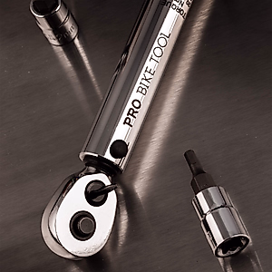 PRO BIKE TOOL 1/4 Inch Drive Click Bicycle Torque Wrench Set – 2 to 20 Nm – Maintenance Kit for Road & Mountain Bikes - Includes Allen & Torx Sockets, Extension Bar & Storage Box