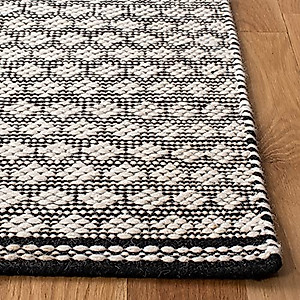 Safavieh Kilim Collection 8' x 10' Black/Ivory KLM376Z Flatweave Premium Wool Living Room Dining Bedroom Area Rug