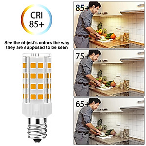 TAIYALOO E12 LED Bulb 5W C7 Light Bulb, 40W E12 Halogen Equivalent, Warm White 3000K, T6 Small Base, 120V 450LM E12 LED Candelabra Bulbs for Chandelier, Ceiling Fan, Salt Lamp, Non-Dimmable, 6 Pack