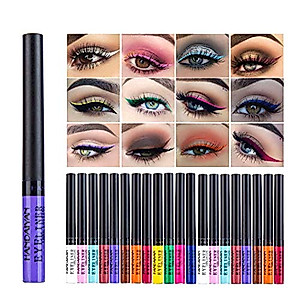 COOSA 12 Colors Matte Colorful Liquid Eyeliner Set, High Pigmented Color Eyeliner Lasting Waterproof Professional Bright-colored Eyeliner Pen Set -Smudgeproof Makeup Eyeliner Pen