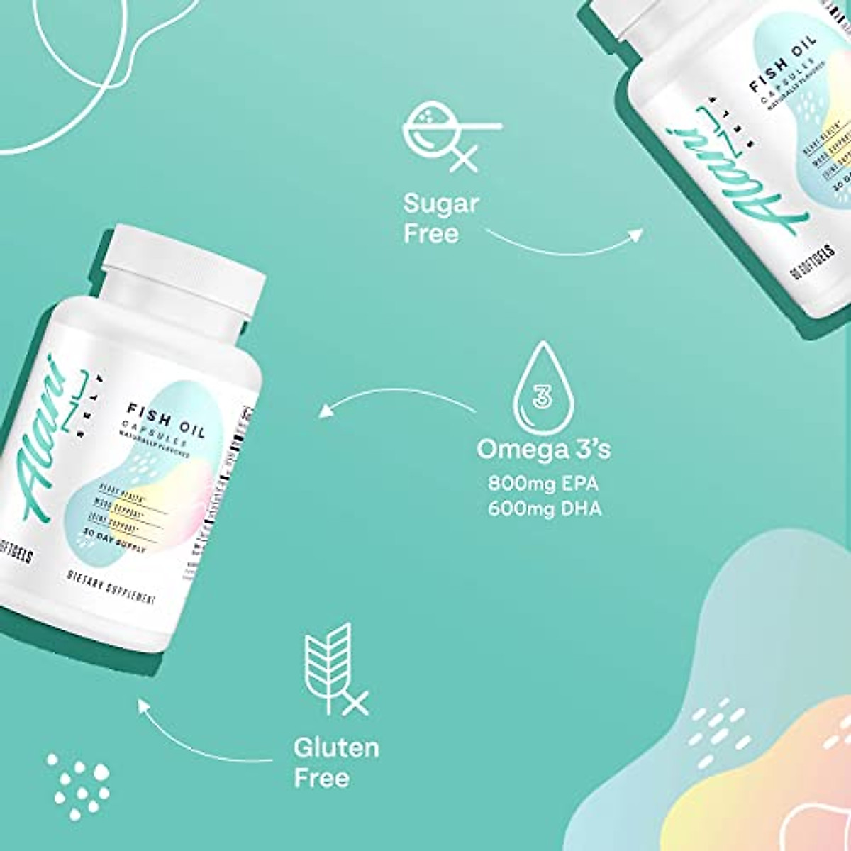 Alani Nu Omega 3 Fish Oil, 1500MG, 800mg EPA, 600mg DHA, Gluten-Free, (60 Softgels) 30 Servings