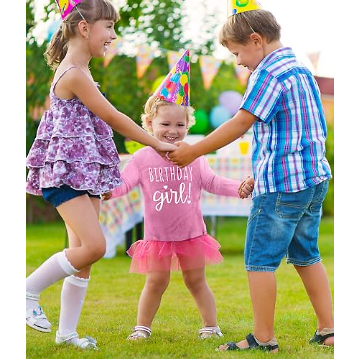 Happy Birthday T-Shirt (Girls 1 to 12) Sassy Kids Party Tee - Sweet Baby/Toddler Outfit 7 Pink Heather LS