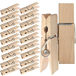 Large Wooden Clothespins Set 20PCS 2.83inch Heavy Duty Clothes Pins for Hanging Laundry Clothes Towels Outside School Classroom Photos Art Crafts Pictures (20)