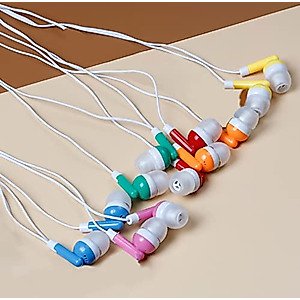 ZNXZXP Bulk Earbud Headphones for Classroom Kids, Wholesale Multi Colored Earphones for Students, School, Library, Museums (30 Pack)