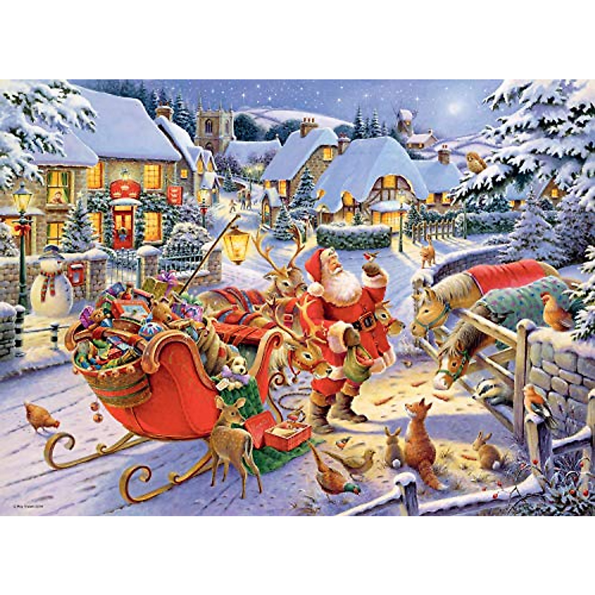 Ravensburger 15031 Collection No.1 Market & Santa's Christmas Supper 2X 500pc Jigsaw Puzzle,