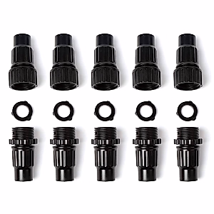 Hanobo 5 Sets Garden Water Hose Expandable Connectors Garden Repair Kit Faucet Adapter Water Hose Connectors Standard 3/4 Inch GHT with Rubber Washer