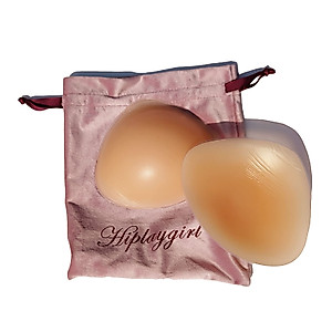 HIPLAYGIRL Pair Concave Silicone Breast Form, Triangle Mastectomy Prosthesis Bra Inserts Enhancer Pads (Size A B Cup)