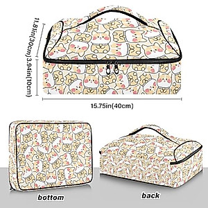 Kcldeci Insulated Thermal Food Carrier Insulated Casserole Carrier for Hot or Cold Food,Cute Corgi Dog (2) Insulated Tote Bag for Potluck Cookouts Parties Picnic,Lasagna Lugger