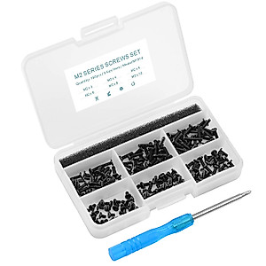 180Pcs M2.0 Series Laptop Screws Notebook Screws Set Kit for Laptop Notebook and SSD HDD DVD-RW, M2 x 3mm/4mm/5mm/6mm/8mm/10mm,6 Size Item
