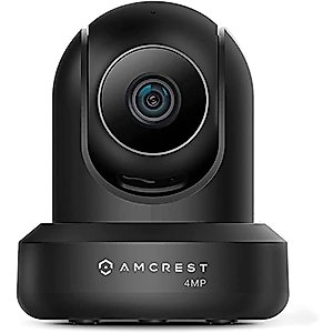Amcrest 4MP ProHD Indoor WiFi Camera, Security IP Camera with Pan/Tilt, Two-Way Audio, Night Vision, Remote Viewing, 4-Megapixel @30FPS, Wide 90° FOV, IP4M-1041B (Black)