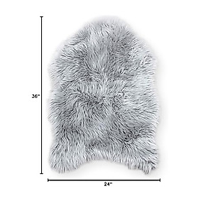 Teppich Wölkchen Faux Fur Rug | Sheep Skin Throw Rug | Washable Fluffy Area Rug, Fuzzy Shag Rug for The Living Room, Bedroom, Nursery Decor I Gray - 2x3ft Sheepskin