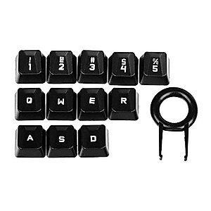 yue Performance Gaming keycaps Replacement for Romer-G Switch Logitech G310 G413 G613 G810 K840 G910 Mechanical Keyboard (Bump 12 Keys, Black)